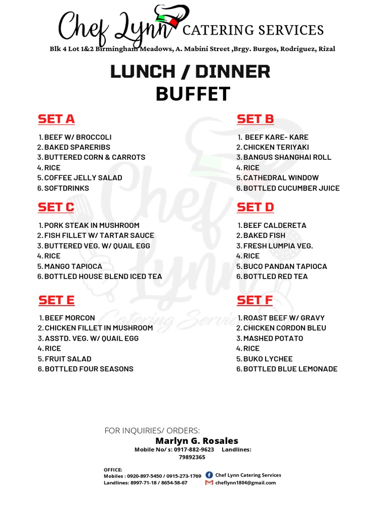 Catering Menu Packages and Services | PDF