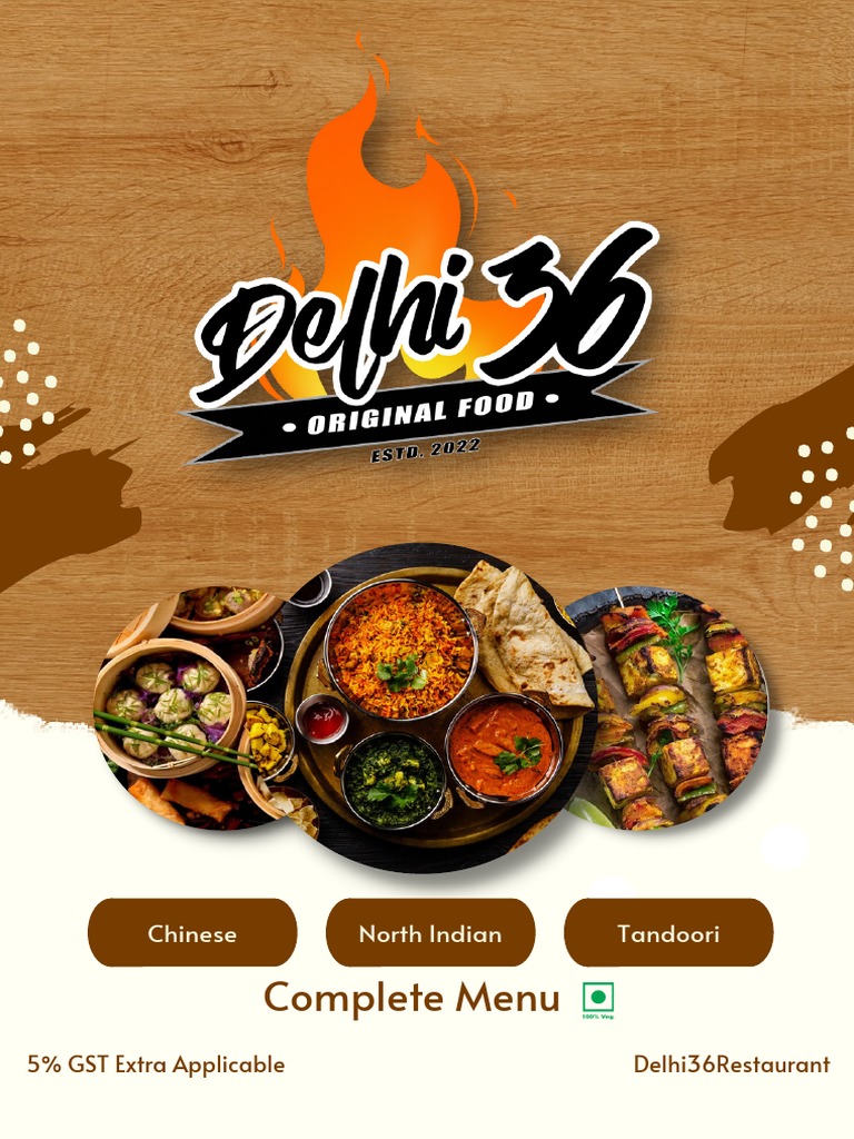 A Comprehensive Menu of Breakfast, Tandoori, Chinese, Main Course ...