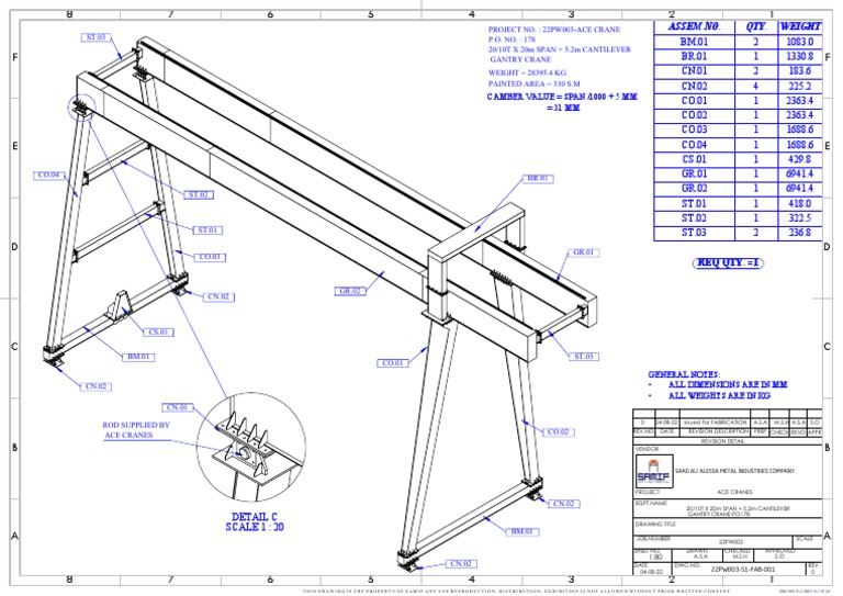 Gantry Crane Drawing PO178 | PDF