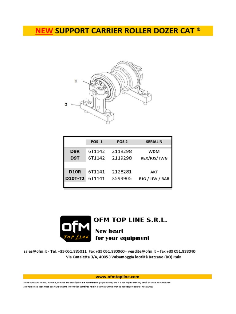 1G) Support Carrier Roller Dozer Cat | PDF