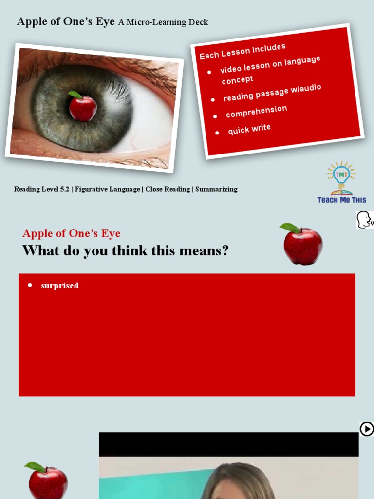 Idiom - Apple of One's Eye - Assignment | PDF | Cognitive Science | Linguistics