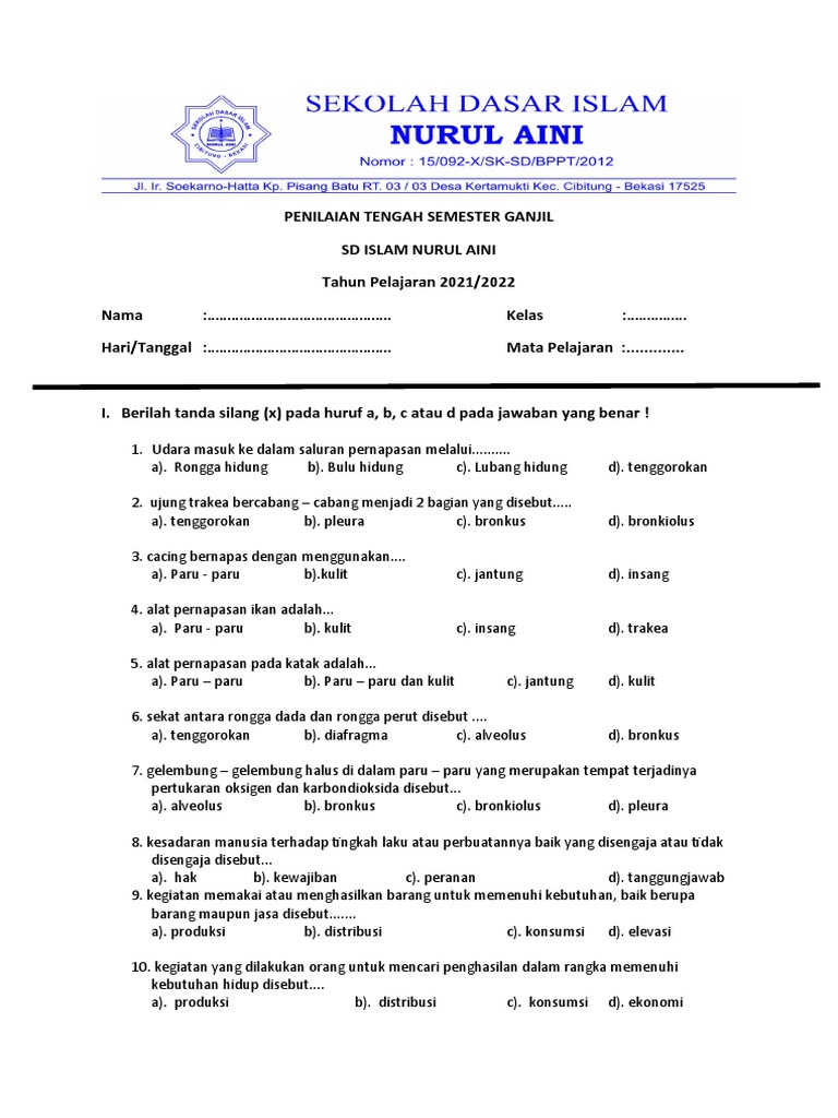 Pts Kelas 5 Tema 2 Sub 1 | PDF