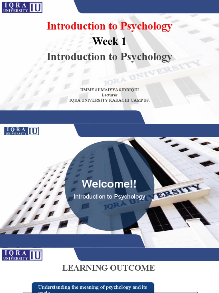 Intro To Psychology Week 1 | Download Free PDF | Psychology | Behavior