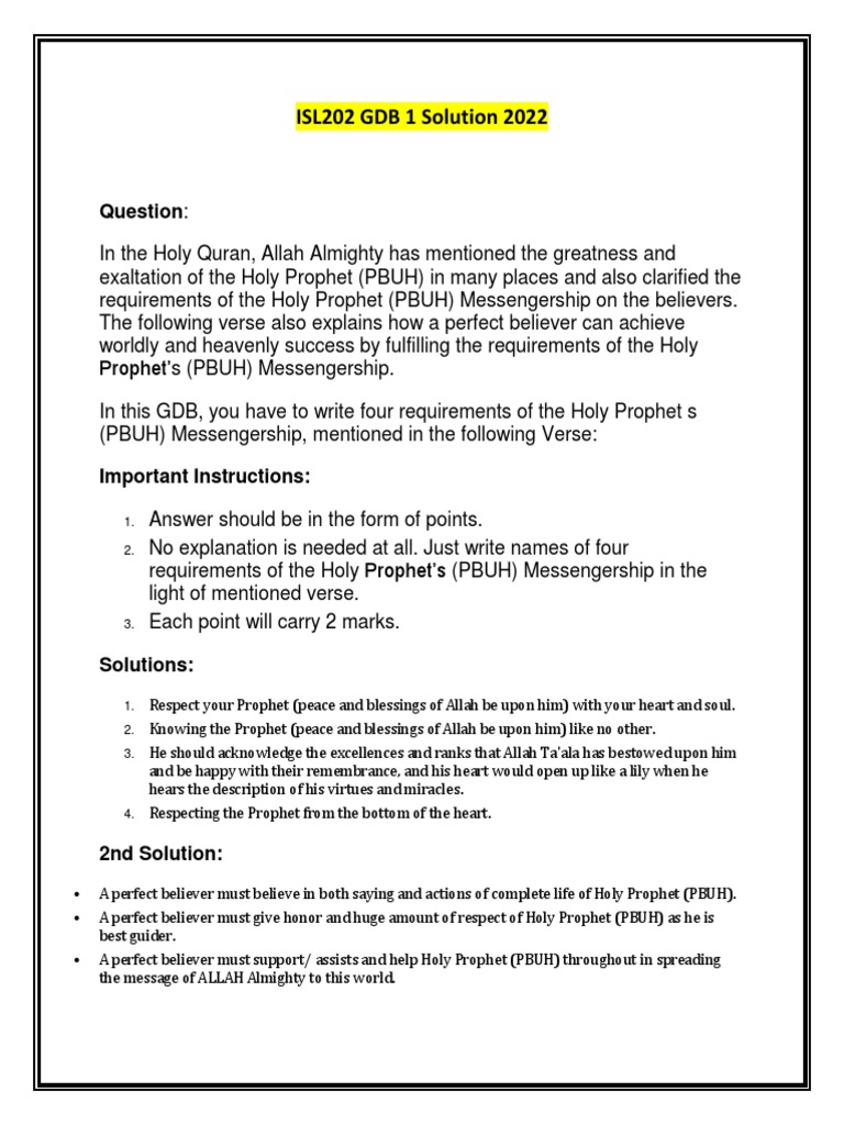 ISL202 GDB 1 Solution 2022 | PDF
