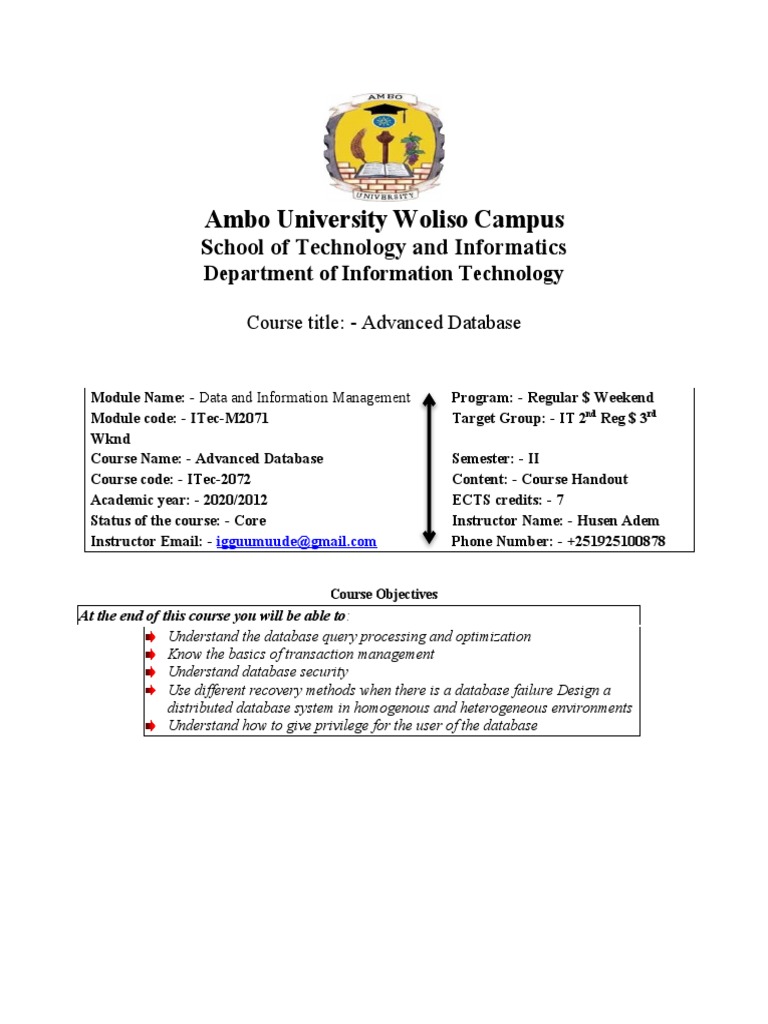 Advanced Database | PDF | Relational Model | Databases