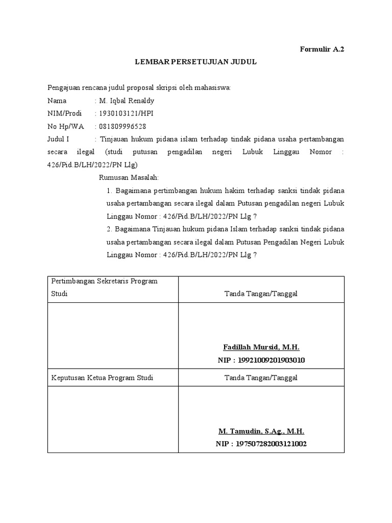 Formulir A2 Iqbal | PDF | Sains & Matematika