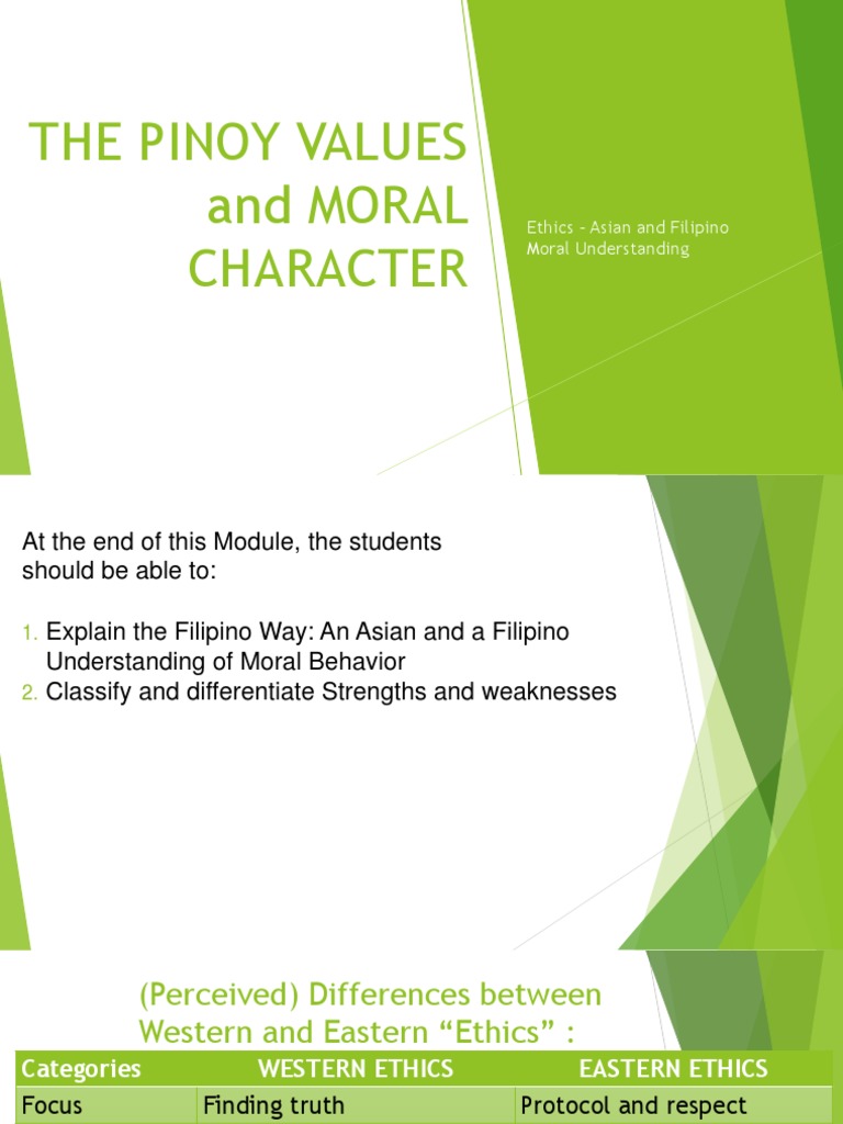 Asian Filipino Moral Character and Values Updated | PDF | Self Esteem ...