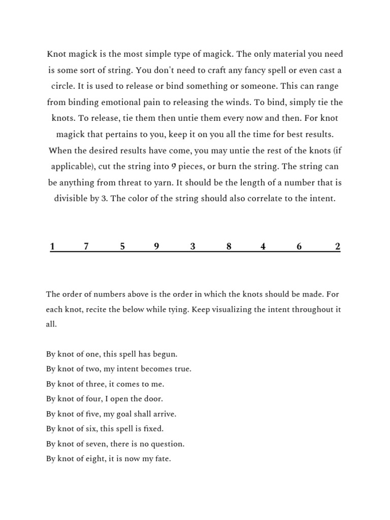 Knot - Cord Magick | PDF