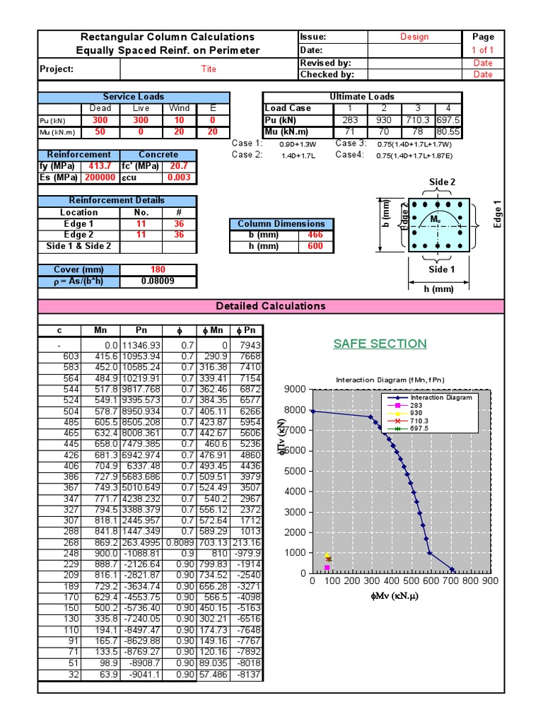 Rectangular Colum Calculation | PDF | Structural Engineering | Civil Engineering