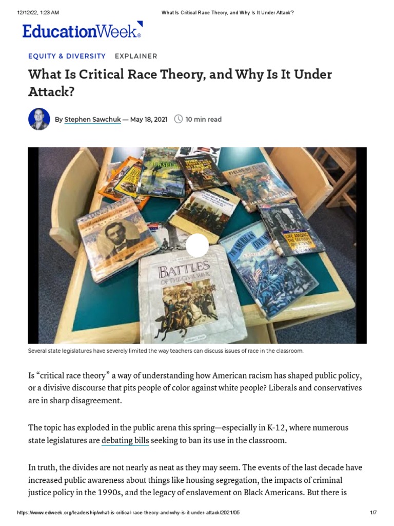 What Is Critical Race Theory And Why Is It Under Attack Pdf