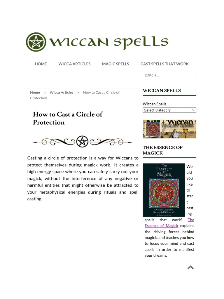 How To Cast A Circle of Protection - Wiccan Spells | PDF | Wicca ...