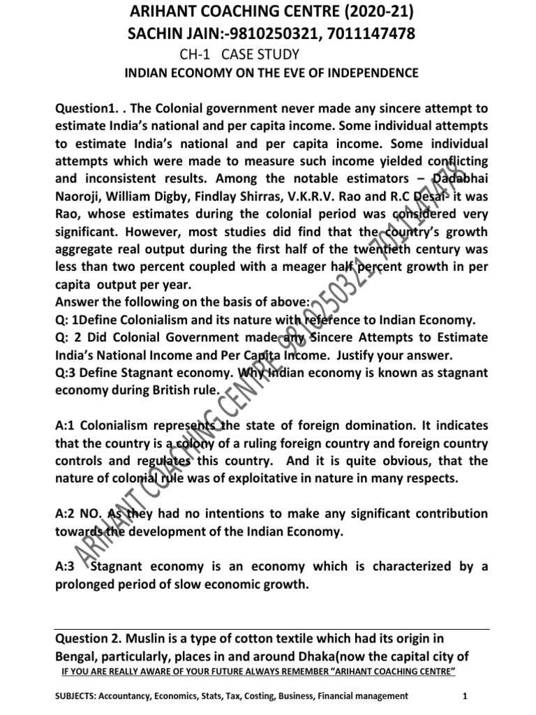 Case Study CH-1 Ied | Download Free PDF | Agriculture | Economy Of India