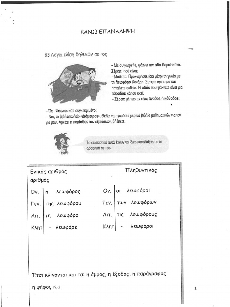 Επανάληπτικό Φυλλάδιο Γλώσσας, Ε Δημοτικού Γλώσσα | PDF