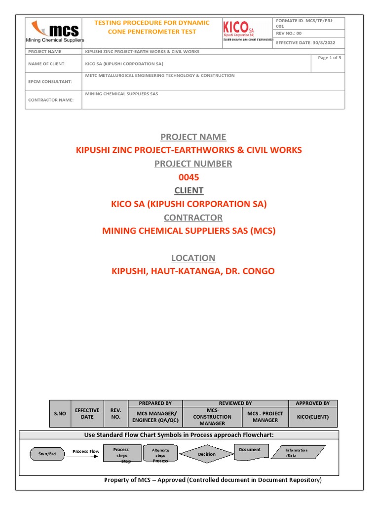 Testing Procedure - Earth Works - DCP | PDF