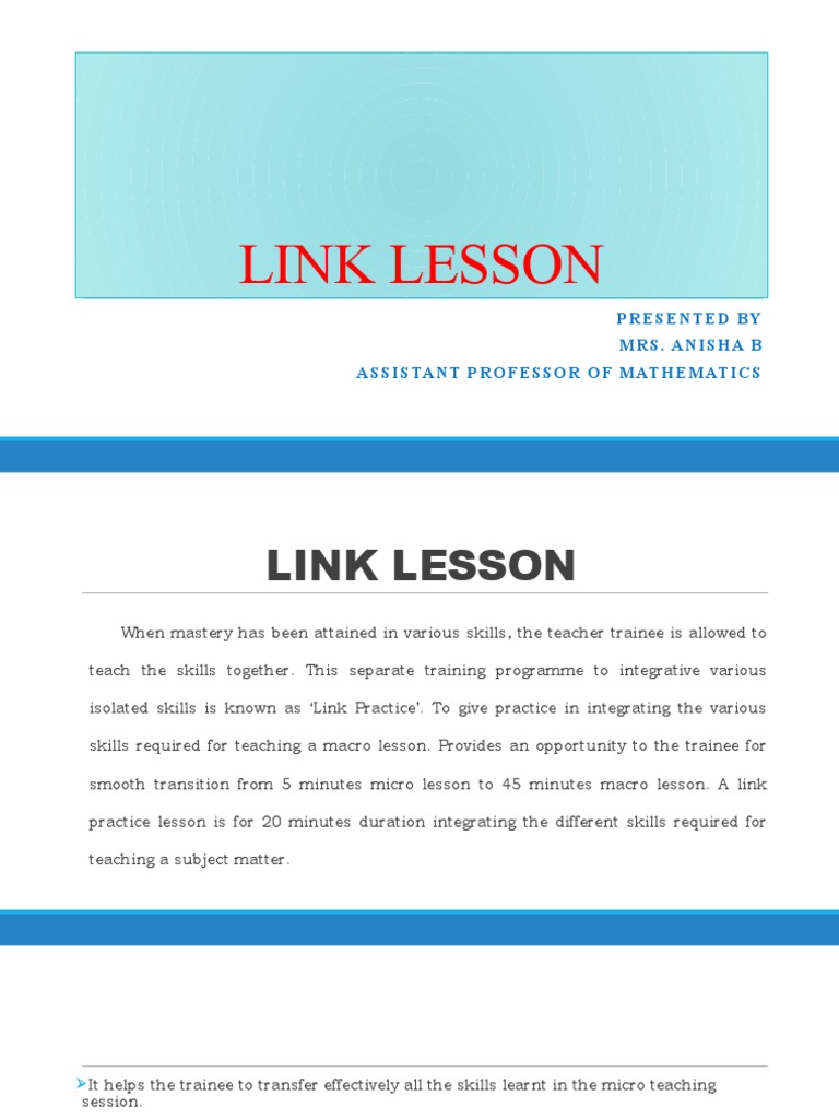 Link Lesson | PDF