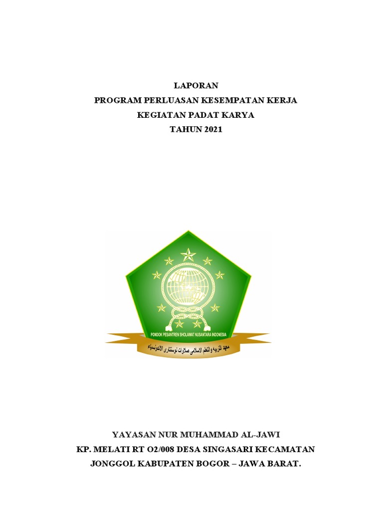LPJ Padat Karya Yayasan Nur Muhammad Al-Jawi | PDF | Karier ...