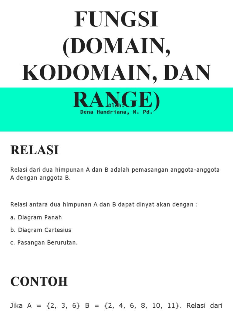 6.1. Domain, Kodomain, Dan Range | PDF