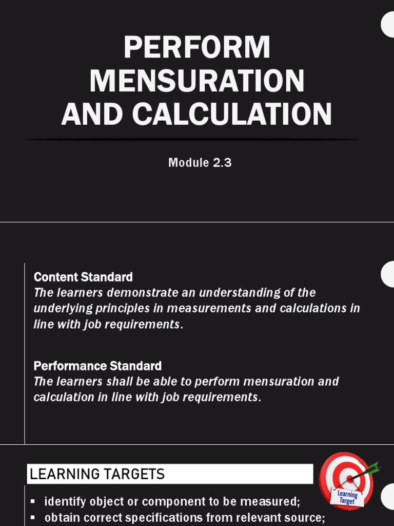 TLE 8 Module 2 3 Performing Mensuration and Calculation | PDF | Resistor | Measuring Instrument