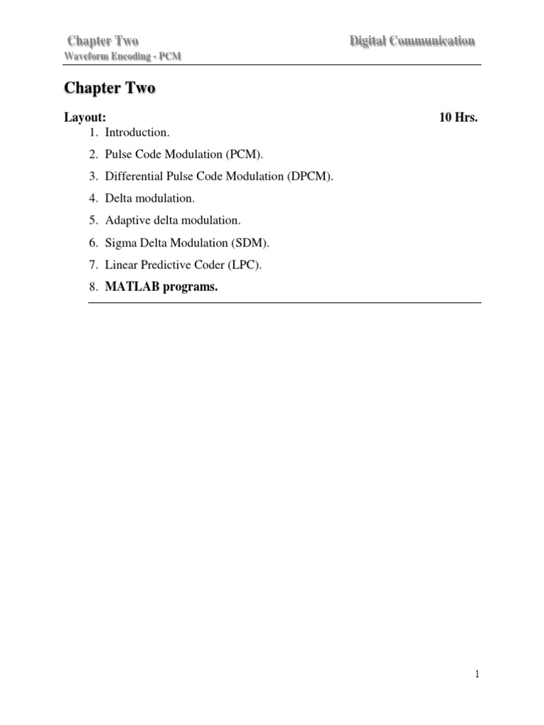 Chapter Two | PDF | Sampling (Signal Processing) | Modulation