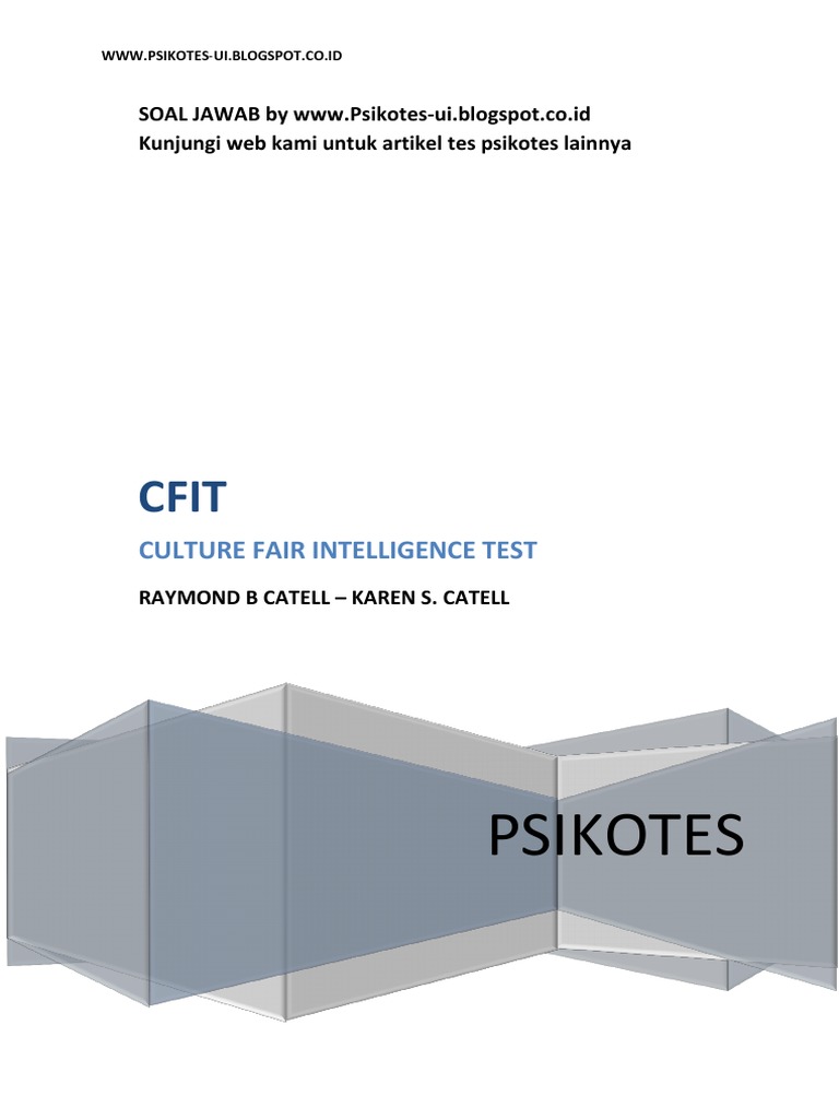 Culture Fair Intelligence Test - Cfit Versi Diketik Ulang | PDF