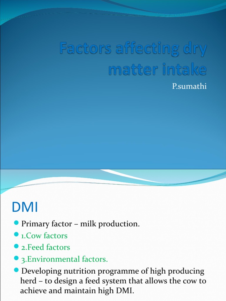 Factors Influencing Dairy Cow DMI | PDF | Cattle | Dietary Fiber