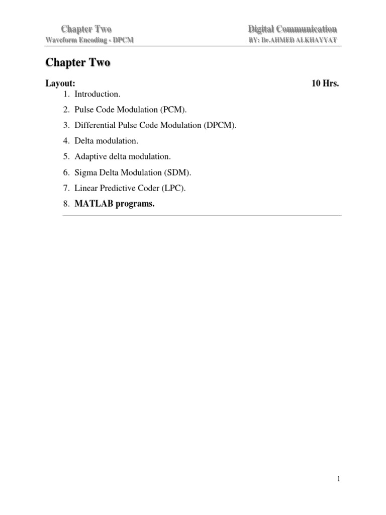 DPCM | PDF | Sampling (Signal Processing) | Digital Audio