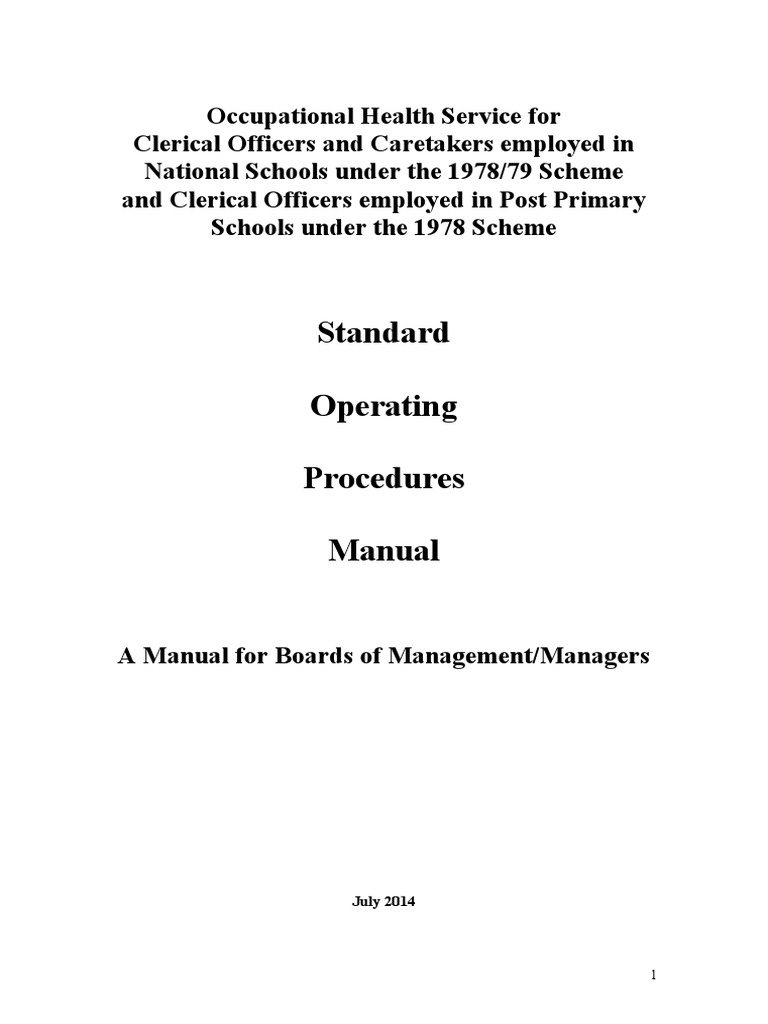 Standard Operating Procedures Manual | PDF | Occupational Safety And ...
