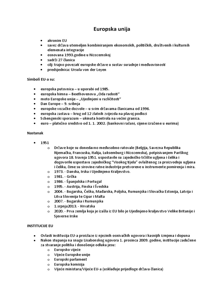 Europska Unija | PDF