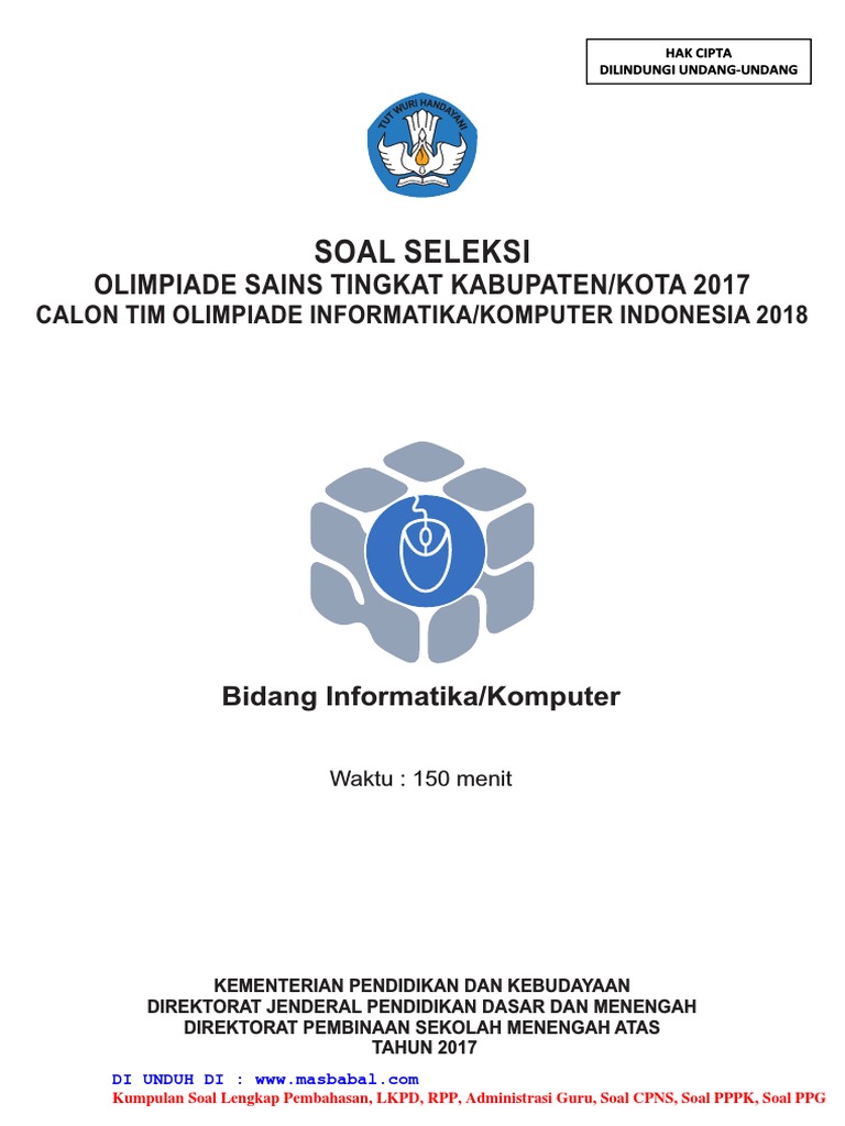 Soal OSN Informatika-Komputer Tingkat SMA | PDF | Metode & Bahan Ajar