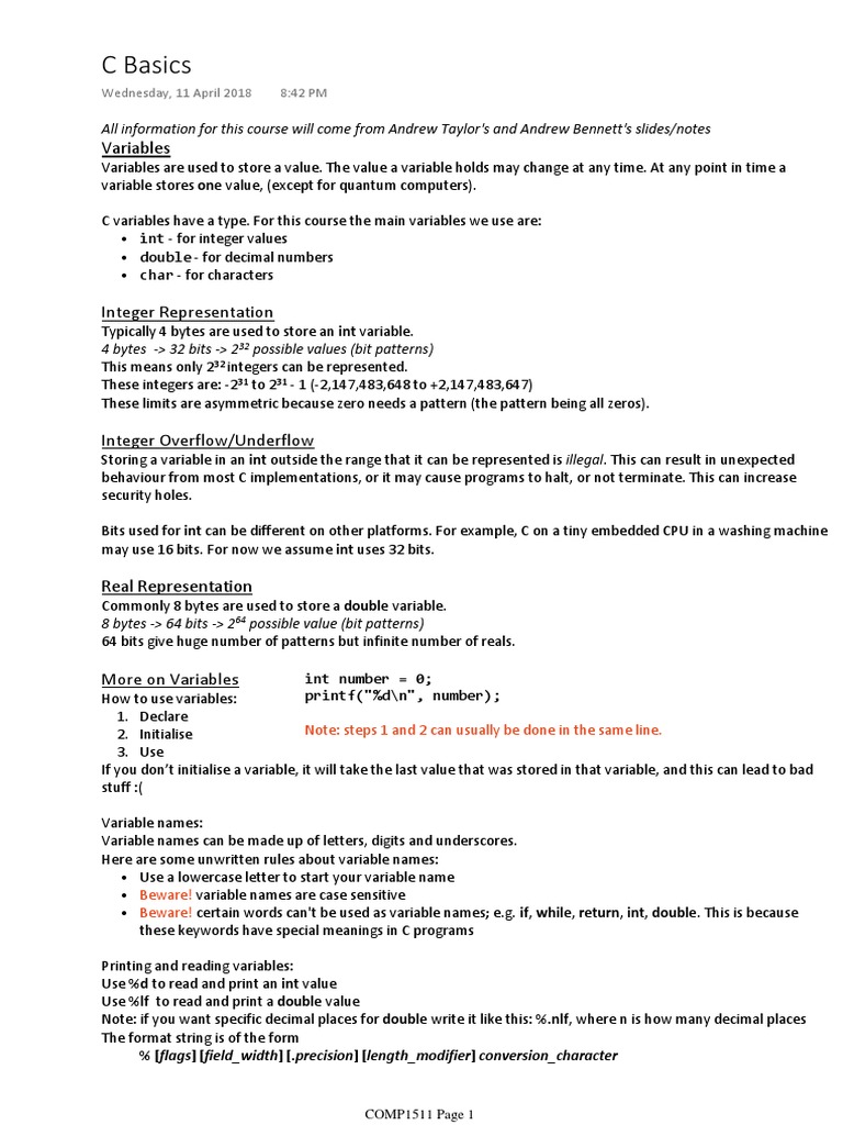 Comp1511 Intro To Programming Pdf Pointer Computer Programming Parameter Computer
