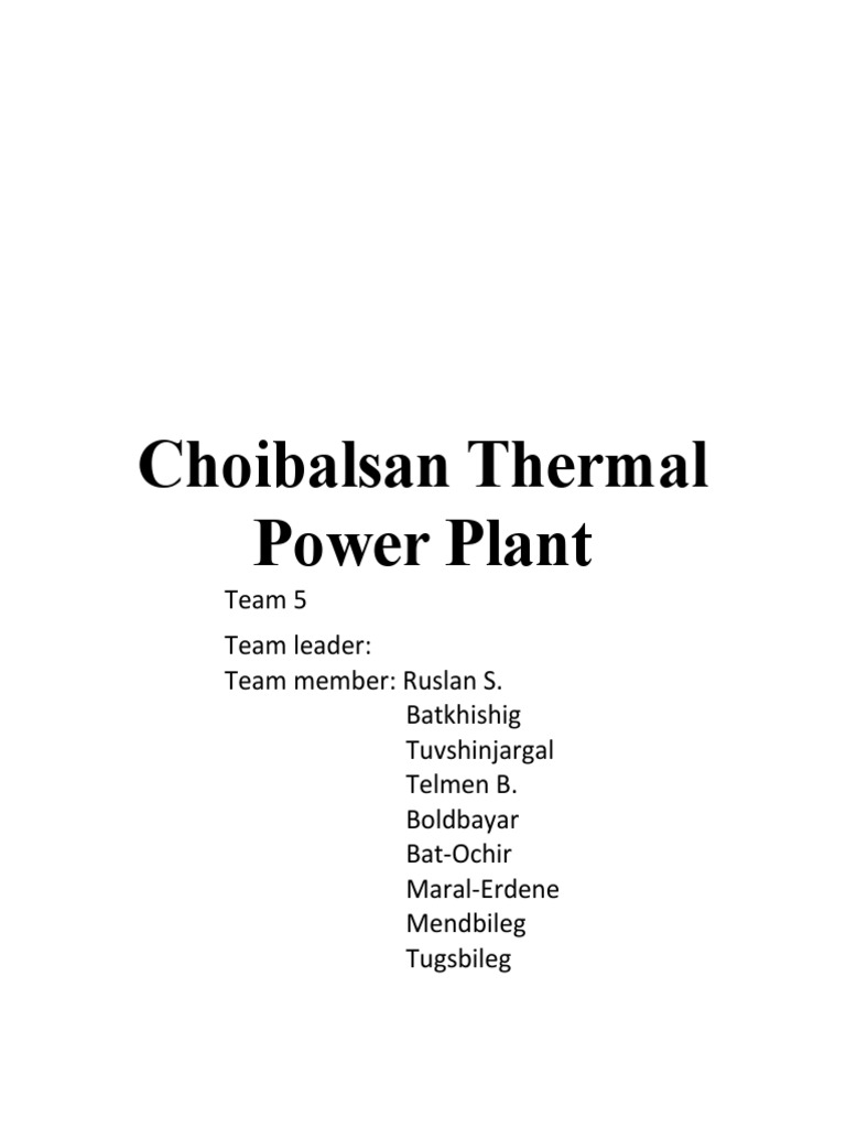 Choibalsan Thermal Power Plant | PDF