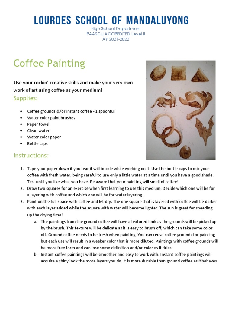 Easy Coffee Painting Guide | PDF | Paintings | Coffee