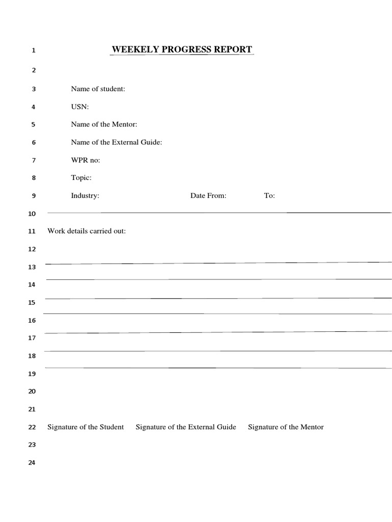 Weekly Student Progress Report | PDF | Career & Growth | Business