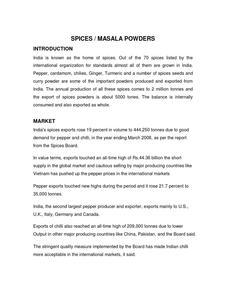 Spices - Masala Powder | Download Free PDF | Spice | Ginger