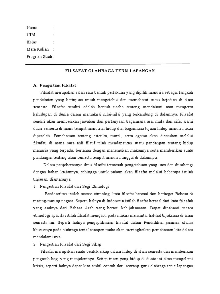 Tenis Lapangan | PDF