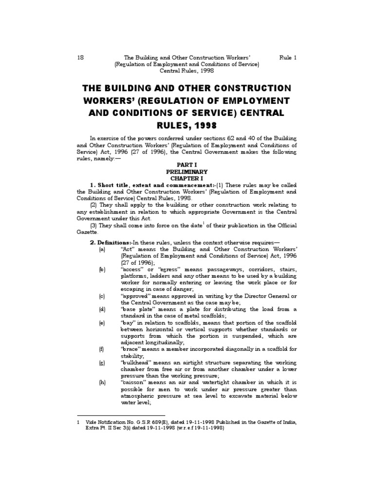 Bocw Rules Pdf Scaffolding Employment