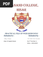 Web Designing Lab Manual | PDF | Web Page | Html