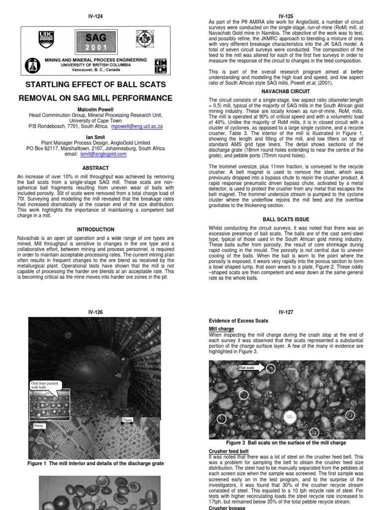Startling Effect of Ball Scats Removal on SAG Mill Performance | PDF ...