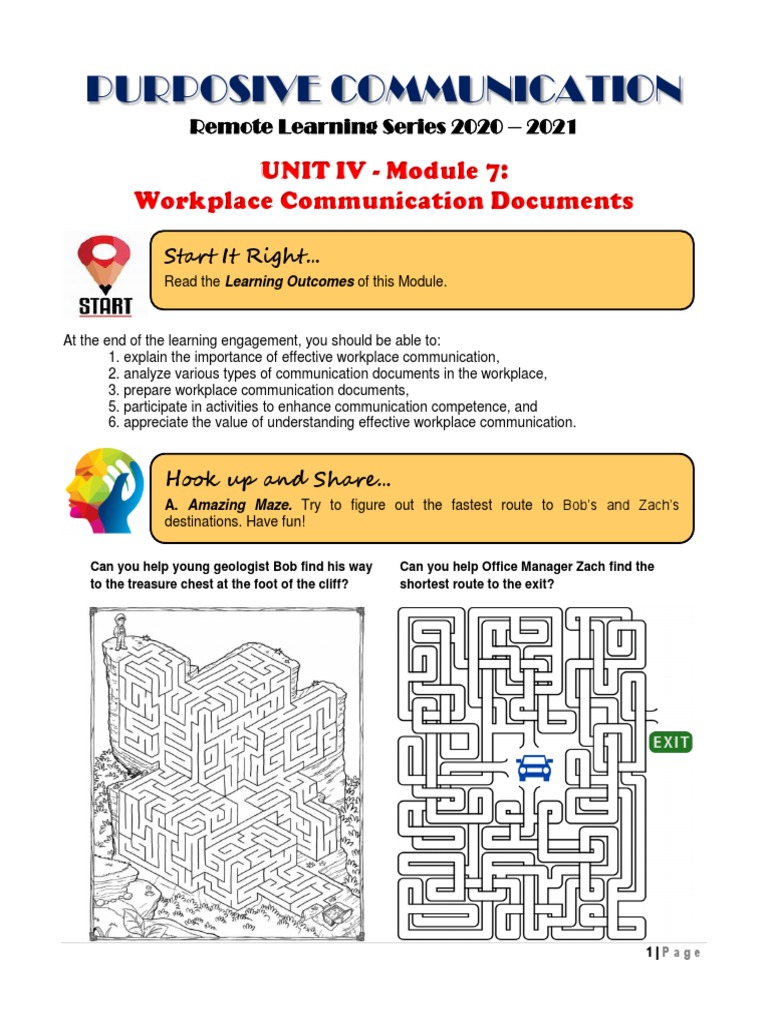 GEPC Module 7 Communication For Work Purposes | PDF | Communication ...