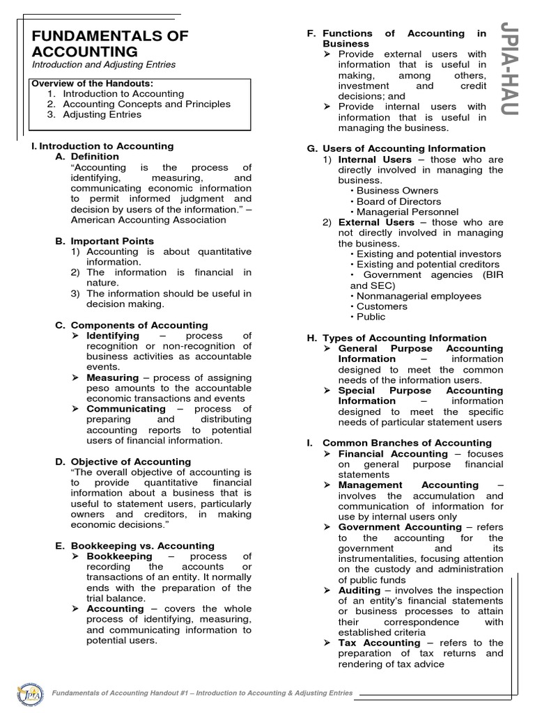 Funacc Final Handouts | PDF | Deferral | Accounting