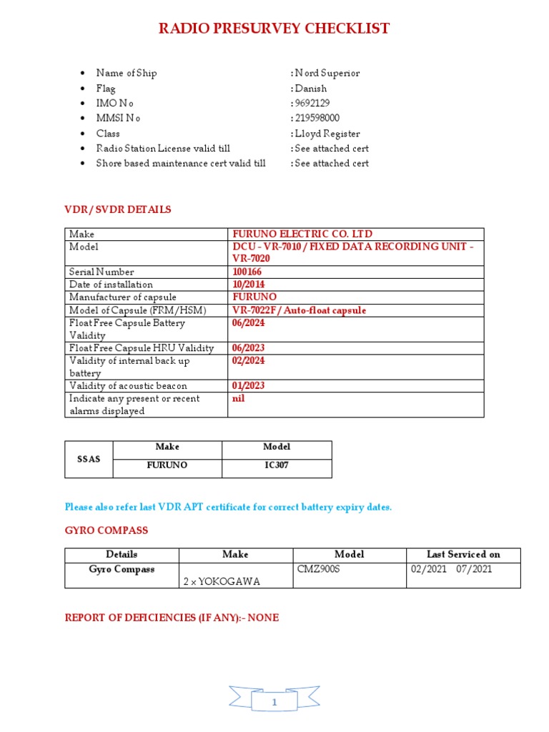 Radio Presurvey Checklist - 1 | PDF