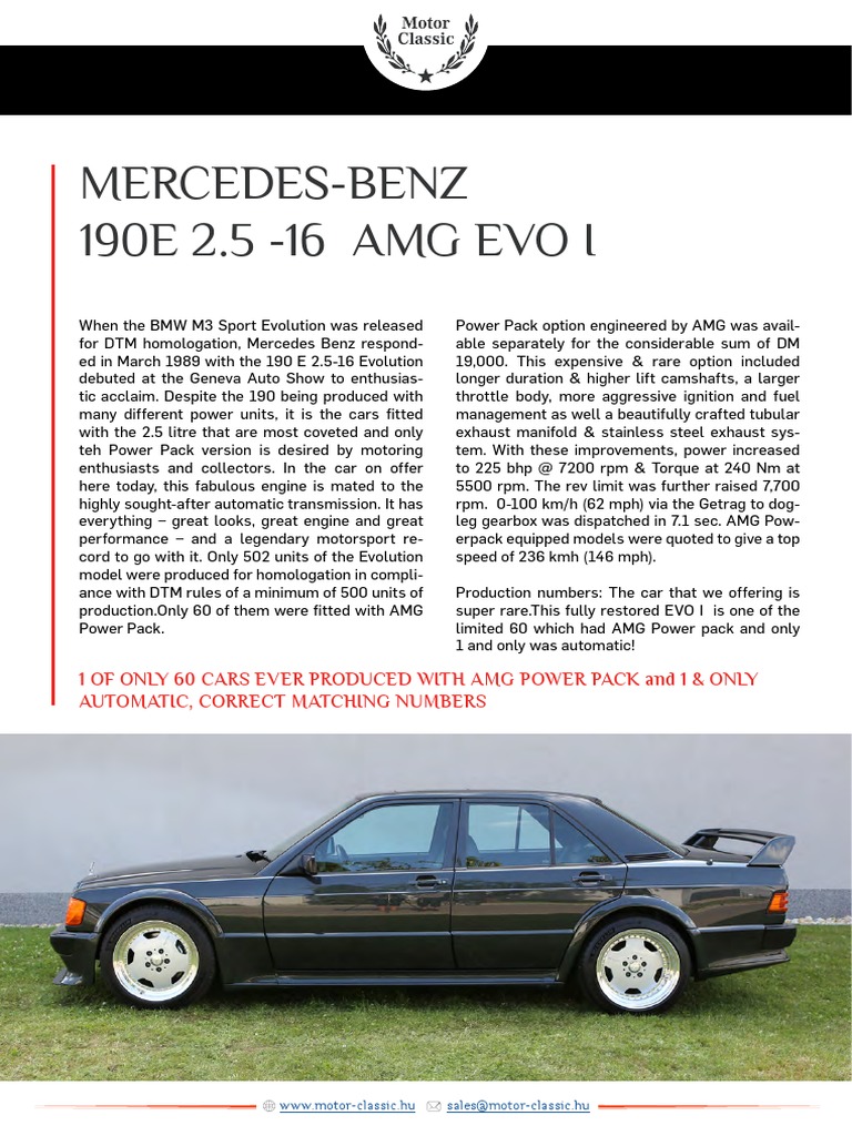 Mercedes Benz 190 2 5 Amg Evolution I English | PDF | Car Body Styles ...