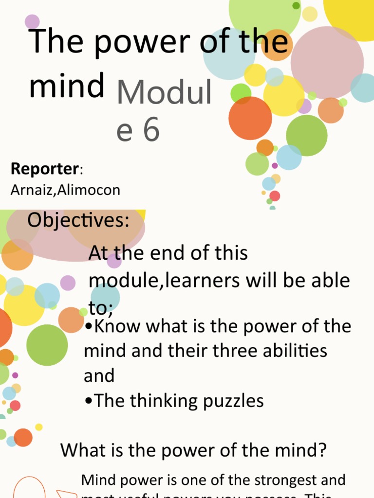 Module 6 The Power of The Mind | PDF | Thought | Mind