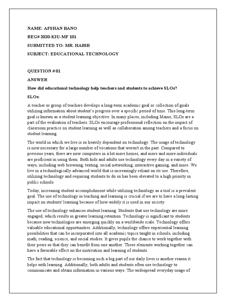 ASSIGNMENT | PDF | Educational Technology | Teachers