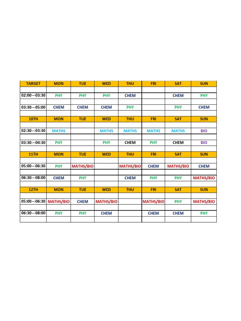 Schedule 4 | PDF | Self-Improvement | Lifestyle