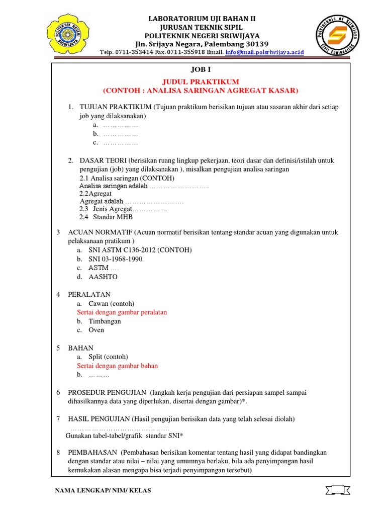 Format Penulisan Laporan & Kop | PDF