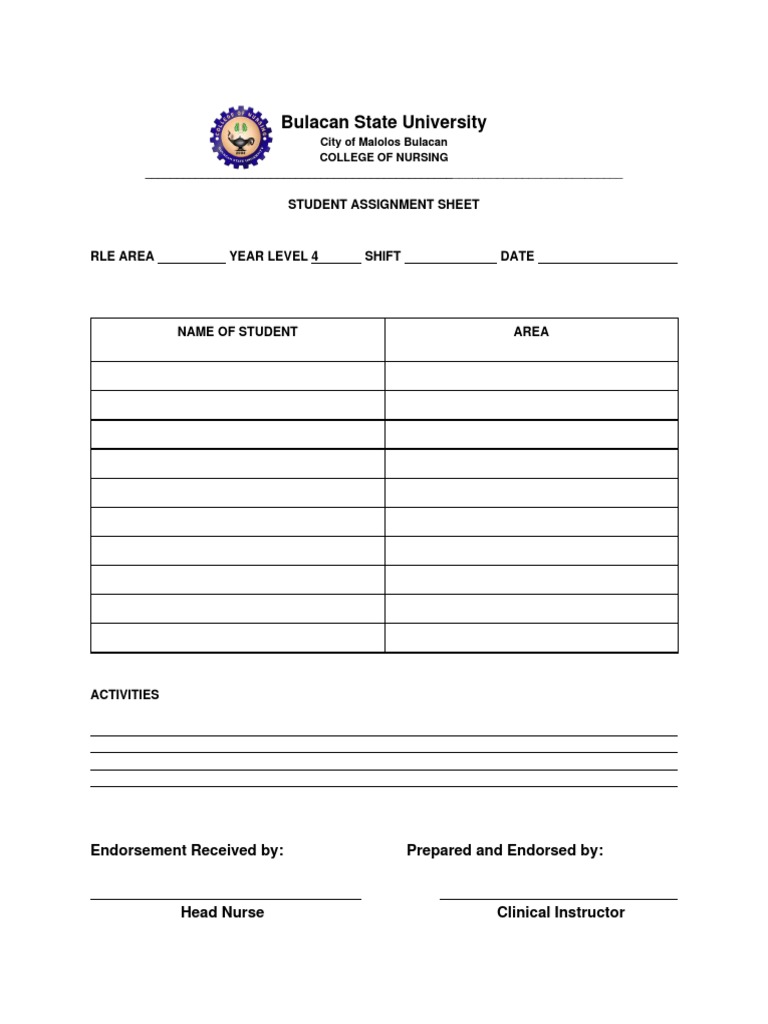 Head Nurse Forms Template | PDF | Self-Improvement | Wellness