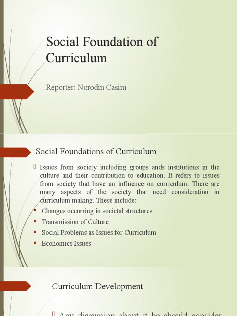 Social Foundation of Curriculum | PDF | Curriculum | Society