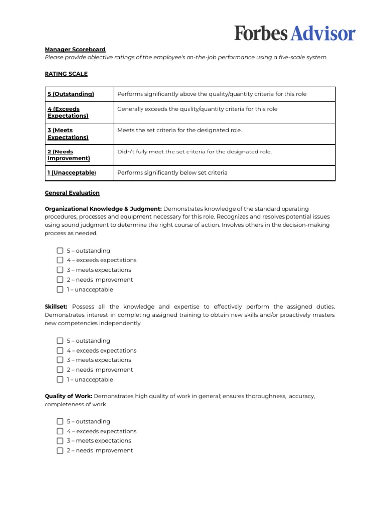 Free Performance Review Template PDF | PDF | Goal | Performance Appraisal