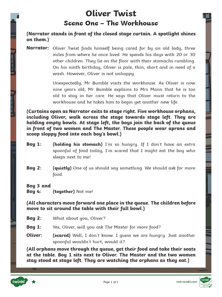 T e 2549536 lks2 Oliver Twist Play Script Differentiated Reading Comprehension Activity - Ver ...
